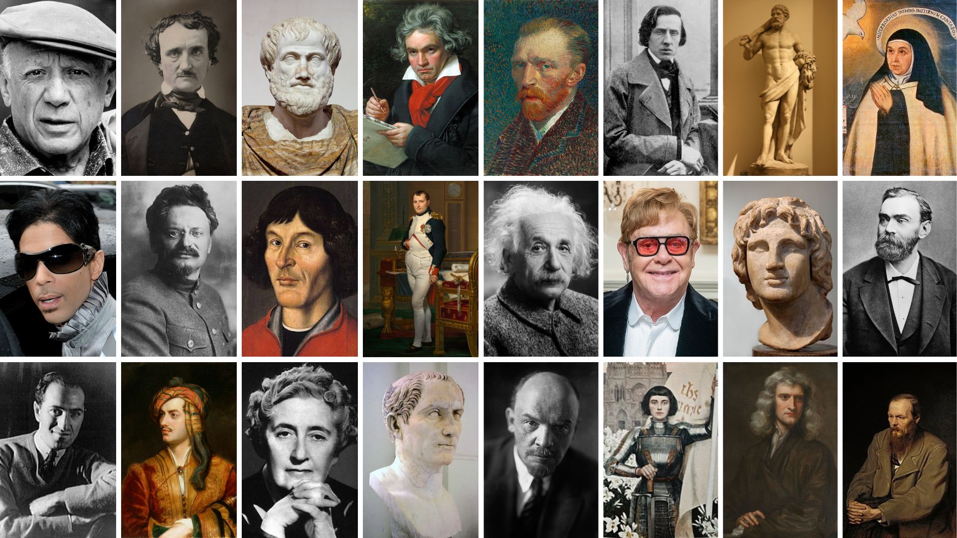 Collage De Personajes Importantes De La Historia